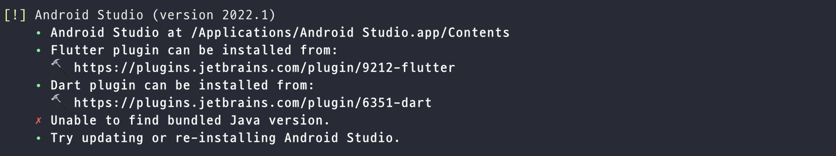 JetBrains Toolbox Android Studio Flutter troubleshooting | GREPW